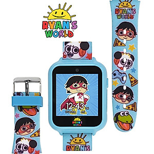 Ryan’s World Interactive Kids Smartwatch - 10 Fun Watch Faces, Built-in Games, Camera, Alarm, Stopwatch, Calculator, Step Counter & More - Perfect for Boys and Girls - Fits Wrists 5.5'' to 8.0"