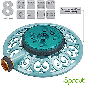 Sprout 65101-AMZ Metal 8-Pattern Sprinkler and QuickConnect Product Adapter Amazon Bundle, Gooseberry Green