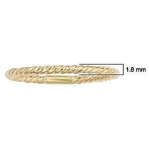 Kooljewelry 14k Yellow Gold High Polish Twisted Style Ring (size 8)