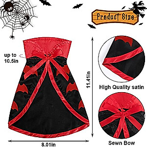 Heureppy Halloween Cat Costume Cloak Witch Hat Accessories Adjustable Bats Pet Clothes Set, Pat for Cats Dogs Animal Carnival Party Supplies