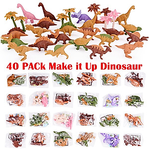 40 Pack DIY Dinosaur Toys, Dinosaur Party Favors, Goodie Bag Stuffers, Piñata Fillers, Teacher Treasure Box, Classroom Prizes, Dinosaur Toys for 3,4,5,6 Years Old Boys Girls (Random Color)