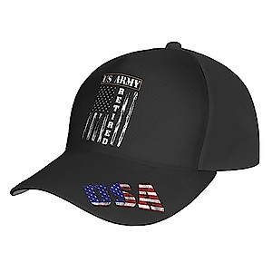 Tavos Army Retired American Flag Trucker Hat for Men - Baseball Snapback Cap Outdoors American Flag