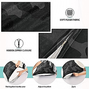 Dark Abstract Camo Pillow Cases King Size Super Soft Pillowcase with Zipper Washed Microfiber Pillowcases for Bedroom Sofa Couch Home Decoration