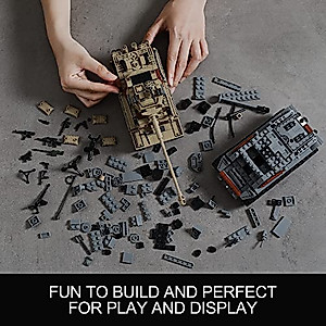 WW2 Army Tank Toys Building Kit, Create a German Tiger Tank and an American M4 Sherman Tank Model, Include 1184 Blocks, Great Military Toy Gift for Boys, Kids, and Teens Age 8-14