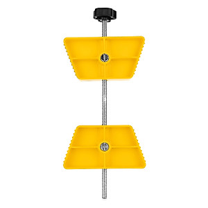 Camco Large RV Wheel Stop | Fits 26 to 30-inch Diameter Tires and Tire Spacing from 3 ½ to 5 ½-inches | Yellow (44622)