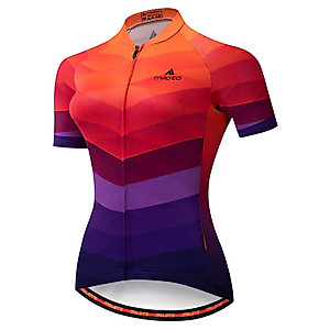 Aogda Cycling Jerseys Women Bike Tops Bicycle Shirts Ladies Biking Clothing（Medium）