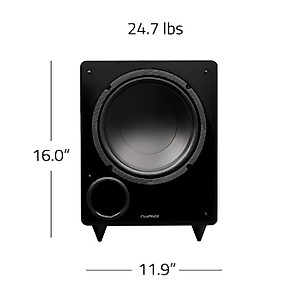 Fluance DB10W 10-inch Low Frequency Powered Subwoofer for Home Theater (Natural Walnut)