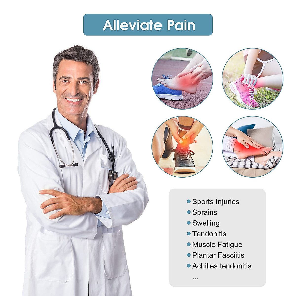 Ankle Brace, Breathable Neoprene Ankle Support Sleeve Adjustable Compression Ankle Brace Wrap Strap Ankle Protector for Sports Protect, Injury Recovery, Joint Pain, Achilles Tendon