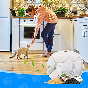 MyfatBOSS Cat Water Fountain Filter, 16 Pack Pet Fountain Filters, Pet Fountain Filter Replacement, Cat Water Filter Replacement for Pet Water Fountain