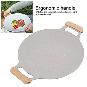 Korean BBQ Grill Pan, Nonstick Stovetop Grill Plate with Handles, Aluminum Round Griddle Pan Compatible with Gas Stove, Induction Cooktop, Oven, Grills, Indoor Outdoor Grilling (30cm / 11.8in)