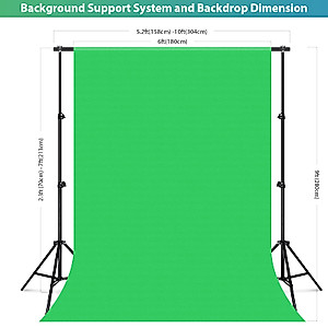 HPUSN 8.5 x 10 ft Background Support System, Photo Video Studio Light Kit 5400K Umbrellas Softbox Continuous Lighting Kit for Photo Studio Product, Portrait and Video Shoot Photography