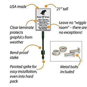 SmartSign "Keep Off Grass" Funny Dog Poop Sign for Lawn | 21” Tall Stake & Sign Kit