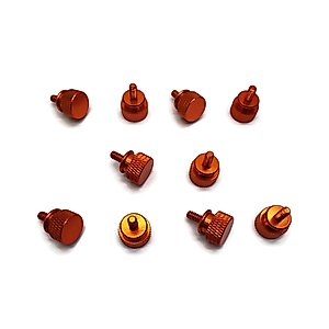 Primeonly27 10x Anodized Aluminum Computer Case Thumbscrews 6-32 Thread Computer Cover Power Supply PCI Slots Hard Drives DIY Orange