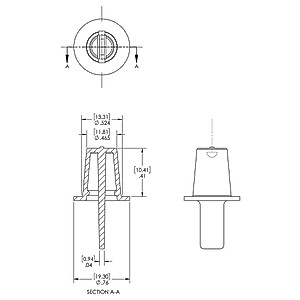 Caplugs ZCPT4XQ1 Plastic Center Pull Tab Tapered Plug. CPT-4X, PE-LD, Cap OD 0.76" Plug ID 0.524", Red (Pack of 100)