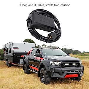 Emptty Inline Trailer Plug, Heavy Duty 7 Way Plug Inline Trailer Cord with 7 Gang Junction Box - 8 Feet Ideal for RVs, Trailers, Campers, Caravans, Trucks, Food Trucks and Other Towing Vehicles