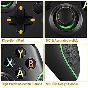 GLOWANT Wireless Controller Replacement for Xbox One Controller,2.4G Wireless Gamepad Joystick with Dual Vibration and Built-in 500mAh Rechargeable Battery Compatible with Xbox one(BL)