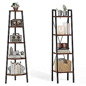 Pipishell 5 Tier Corner Shelf and 4 Tier Ladder Shelf