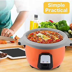 XOUDOOH Silicone Slow Cooker Liners for Crockpot & Hamilton Beach 8QT, Reusable/BPA Free/Leakproof/Slow Cooker Accessories Cooking Liner for 7/8 Quart Slow Cooker(Red/Grey)