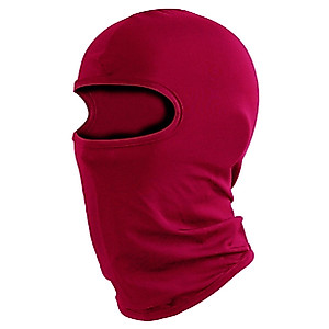 Balaclava Ski Mask Head Mask Full Face Mask Windproof Face Cover Sun UV Protection Scarf Men Women Outdoor Sport Cycling Cap (Dark Red)