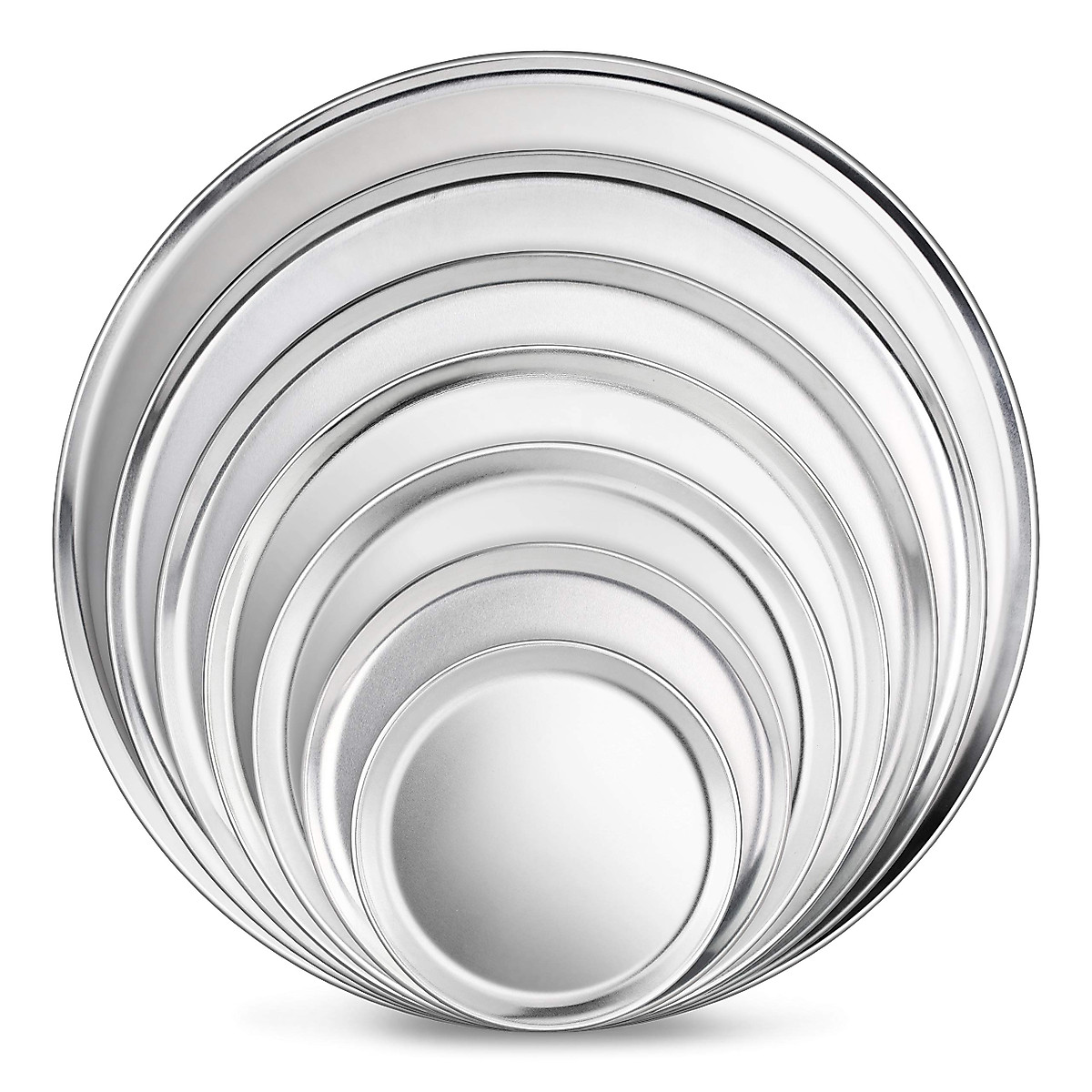 New Star Foodservice | Commercial Aluminum Pizza Tray Pizza Pan Coupe Style (Silver, 14-Inch)