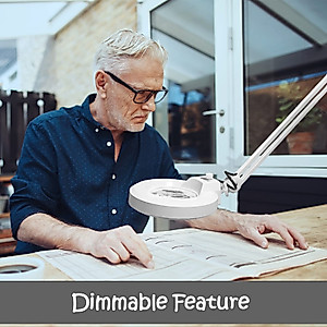 Innqoo LED Floor Lamp, LED Esthetician Light, Magnifying Glass with Light, Lighted Magnifier for Reading, Crafts & Pro Tasks, Adjustable & Dimmable