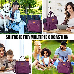 Yitote Lunch Bag Women Insulated with 4 Icepacks,Cute Lunch Bags for Women with Bottle Holder,Lunch Box for Women Lunch Bag with Adjustable Shoulder Strap,Women Lunch Bags for Work (Black)