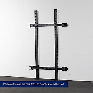 Titan Fitness X-3 Series 82-inch Wall Mounted Folding Power Rack, Space Savings Rack, Folds up to 8â€ from the Wall