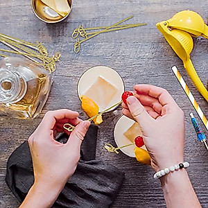 Cocktail Drink Accessories 300pcs – 100 Drink Umbrellas, 100 Bamboo Knotted Picks, 100 Paper Straws by DEMIGO, Great for Drinks & Appetizers, Hawaiian and Pool Parties