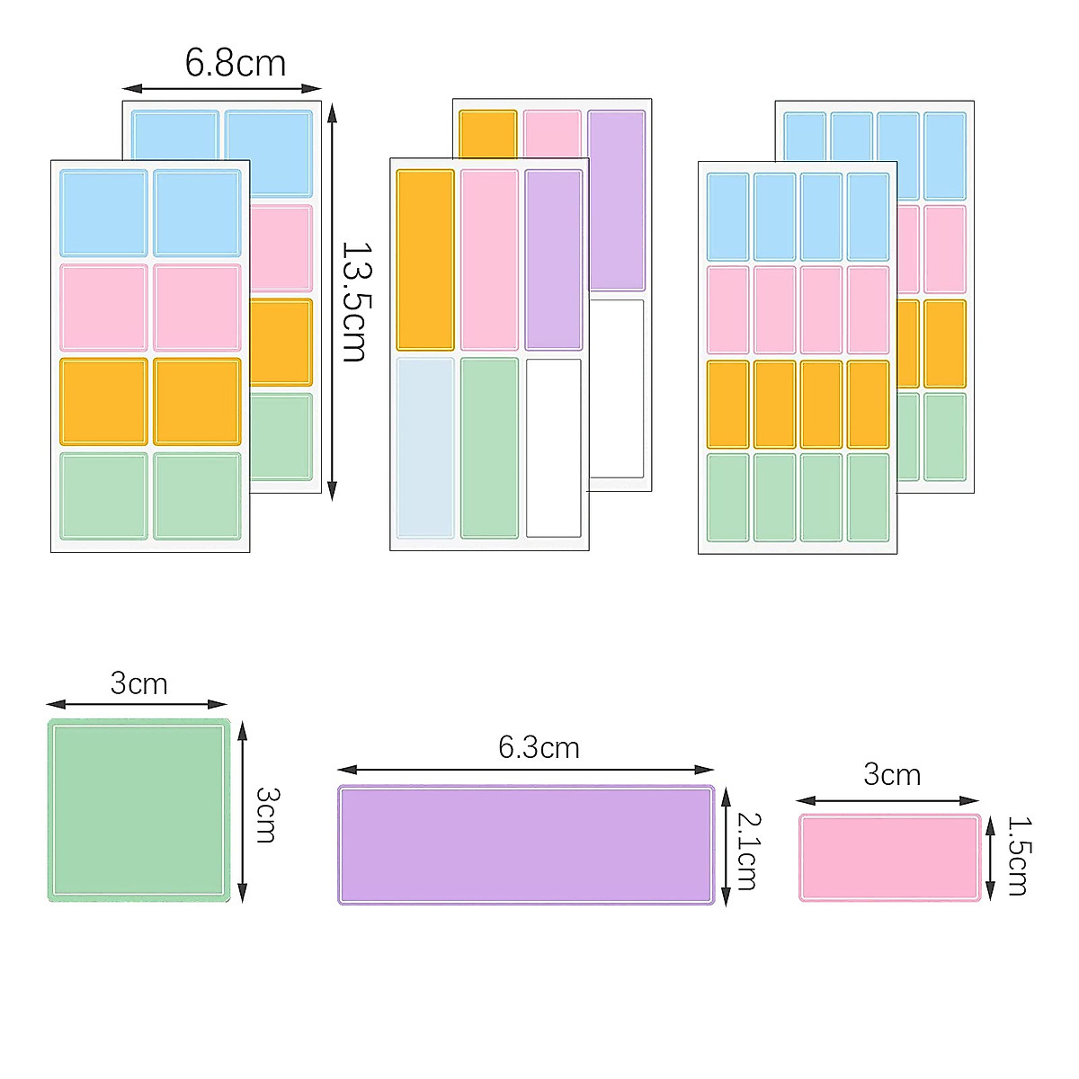 Daycare Bottle Labels Waterproof Name Stickers - 220 Pcs Colorful Self-Adhesive Removable Labels Assorted Size Date Stickers for Baby Kids School Suppliers Mason Jar Bottles Home Storage Containers