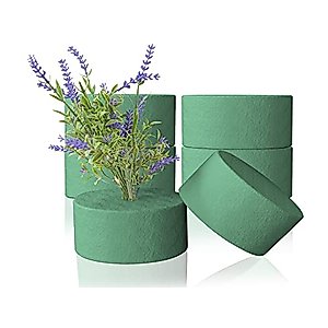 6 Pcs Round Flower Arrangement Kit, Wet Floral Foam, for Wedding, Aisle Flowers, Party Decoration 3 Inch