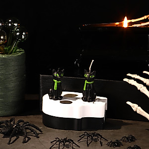 6pcs Halloween Candles, Black Cat Shaped Halloween Decorative Themed Candle Cute Spooky Wax Mini Candles Gift for Cat Lovers Halloween Party Birthday Decorations Favors Home Table Decor