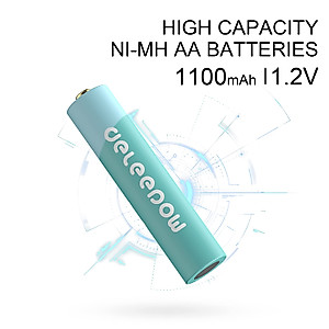 Deleepow Rechargeable AAA Batteries NiMH 1.2V 1100mAh Triple A Batteries 8 Pack with 8 Slot LCD Charger