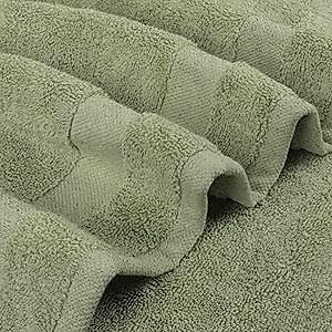 A1 HOME COLLECTIONS 100% Organic Cotton Hand Towels 700 GSM Plush Feather Touch Quick Dry Towel, Pack of 4 GOTS Certified, Oeko-Tex Green Towel 20''X30'' (Green Tint) (A1HCBTSET)
