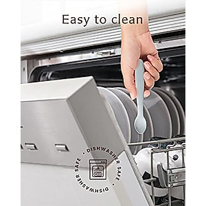 Willow + Sim Silicone Baby Feeding Spoons - BPA-Free, Non-Toxic, Soft & Gentle on Gums and Durable - Food-Grade Silicone Baby Spoons First Stage for Self Feeding 6 Months and Up (Sage/Sharkskin)