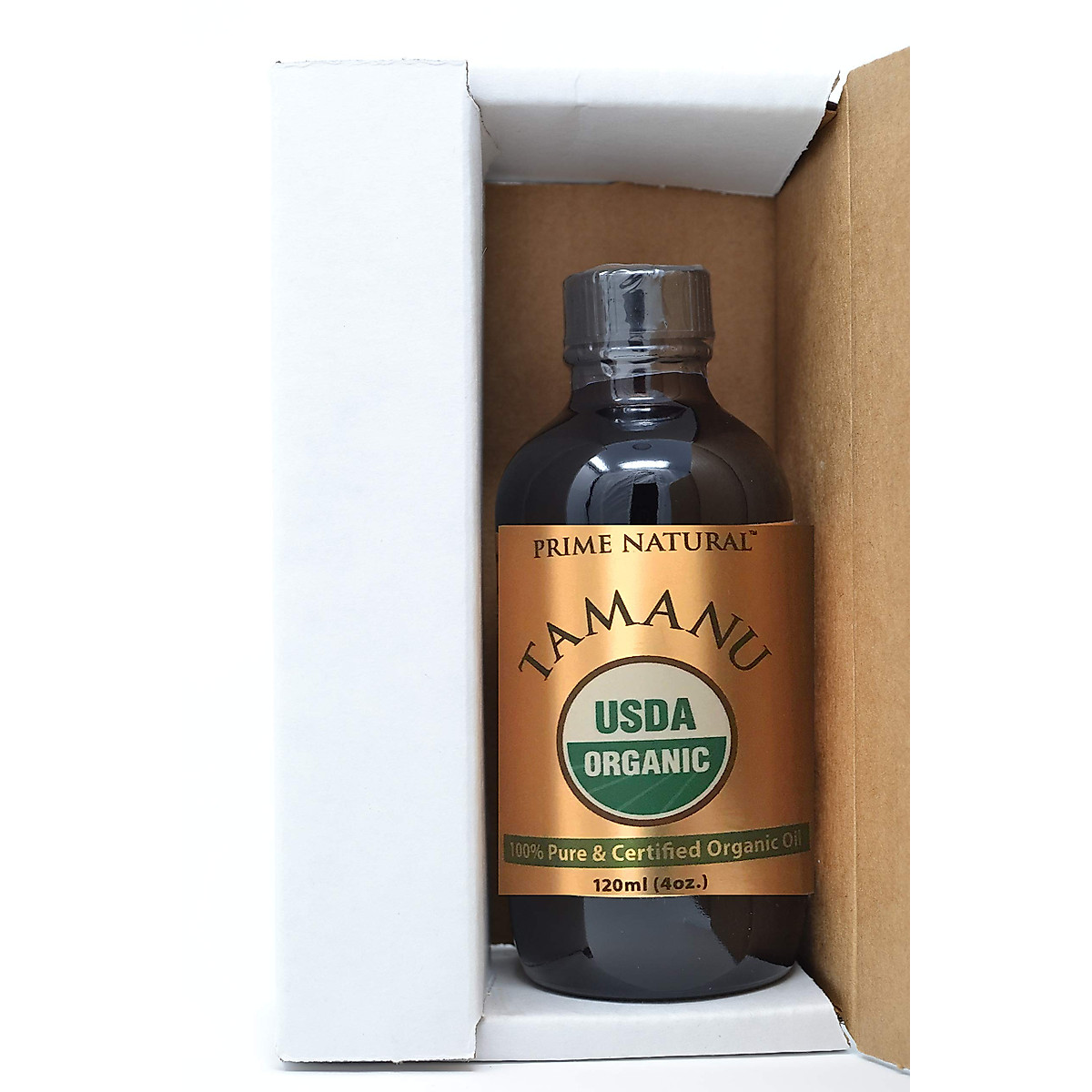 Prime Natural Organic Tamanu Oil - USDA Certified, 100% Pure, Cold Pressed, Unrefined, Virgin (4oz / 120ml) for Face, Hair & Skin Care - Natural Moisturizer