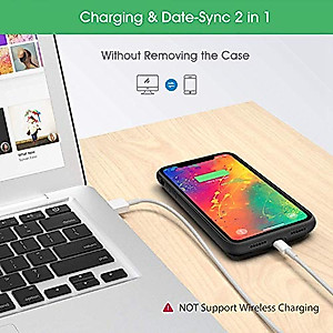QTshine Battery Case for iPhone 11 Pro Max, [7800mAh] Protective Portable Charging Case Rechargeable Extended Battery Pack for Apple iPhone 11 Pro Max(6.5 inch) Backup Power Bank Cover - Black