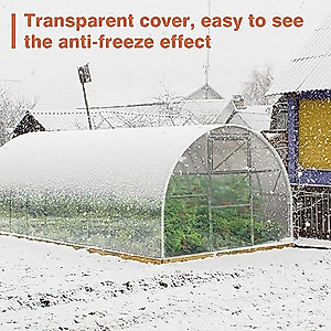 Alphatool Plant Covers Freeze Protection, 10 x 30ft Durable Plastic Frost Blanket for Winter Rain Snow Weather, Clear Waterproof Floating Row Cover for Outdoors Garden Plants Vegetables Crops