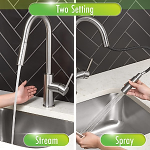 Homewerks 55-K821S-SS-T Hands Free Touchless Kitchen Faucet Pull Down Sprayer, Single, 2, 3 or 4-Hole Install