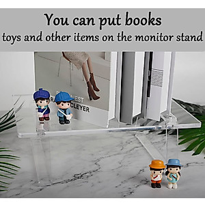 KUAIYU Monitor Stand Riser, Clear Acrylic Computer Monitor Stand,Ergonomic Desk Riser Increases Height By 3.7in - For Laptop, Pc, Notebook, Printer, Computer.