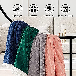 Inhand Sherpa Throw Blanket 51”x63” (Grey) Warm Soft Large Sherpa Fleece Blankets and Throws Cozy Fluffy Reversible Flannel Fleece Blanket for Couch Sofa Bed Lap Plush Fuzzy Brushed Blanket