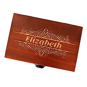 Awerise Personalized Wooden Keepsake Box w/Lock Key, Custom Jewelry Box, Bridesmaid Box, Mother Gift
