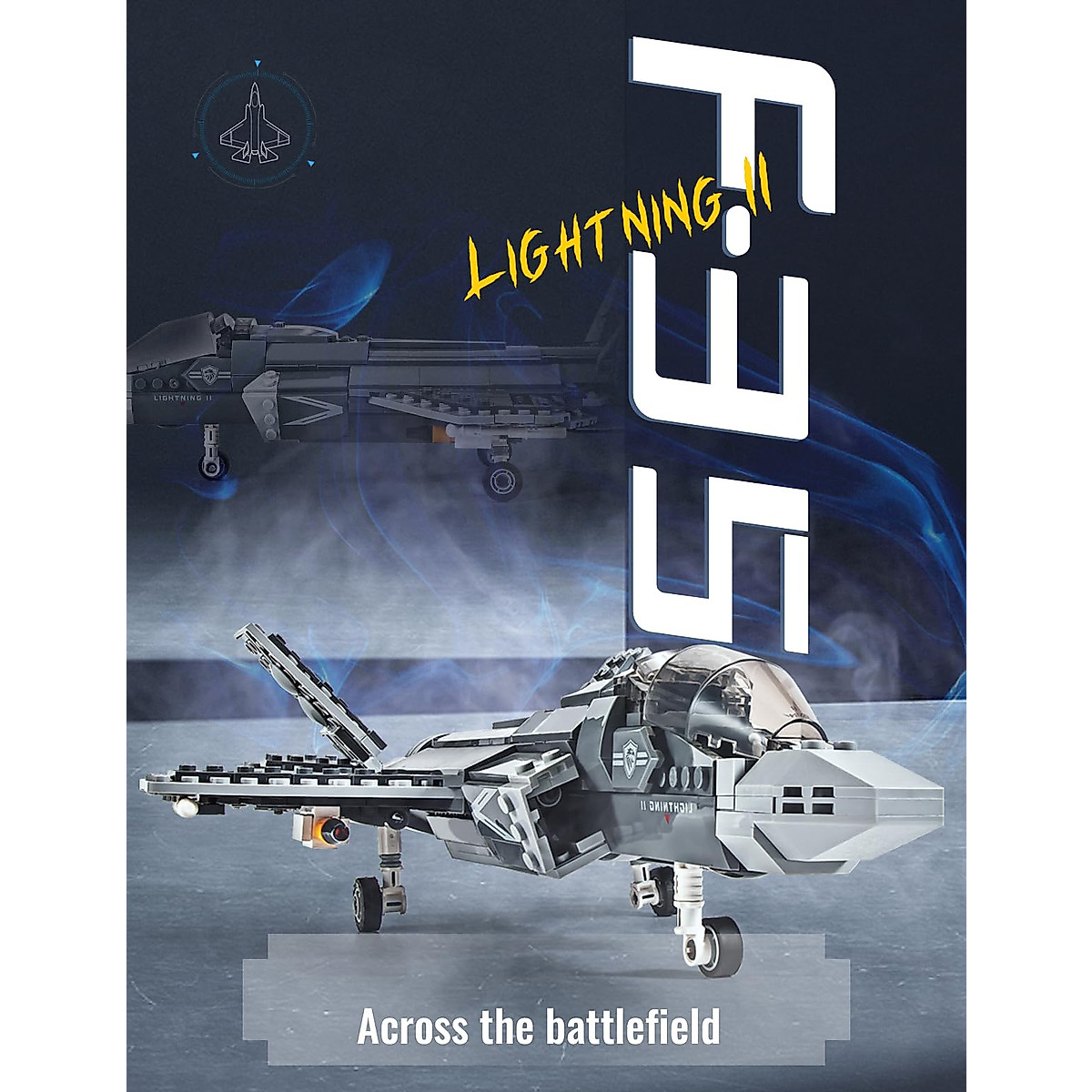 SEMKY Military Series F-35 Lightning II Fighter Jet Air Force Building Block Set (646 Pieces) -Building and Military Toys Gifts for Kid and Adult