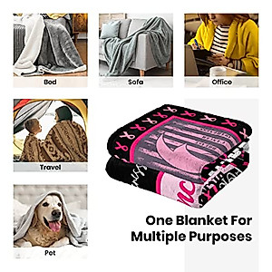 Breast Cancer Awareness Accessories Breast Cancer Gifts for Women Breast Cancer Survivor Gifts for Women Mothers Day Chemo Gifts for Women Breast Cancer Awareness Decorations Blanket 60x50 Inch