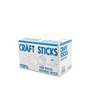 Natural Wood Craft Sticks, 4.25 Inch Popsicle Sticks for Ice Cream, Crafts, Waxing, Art Projects & Party Food Labels (1,000 Sticks)