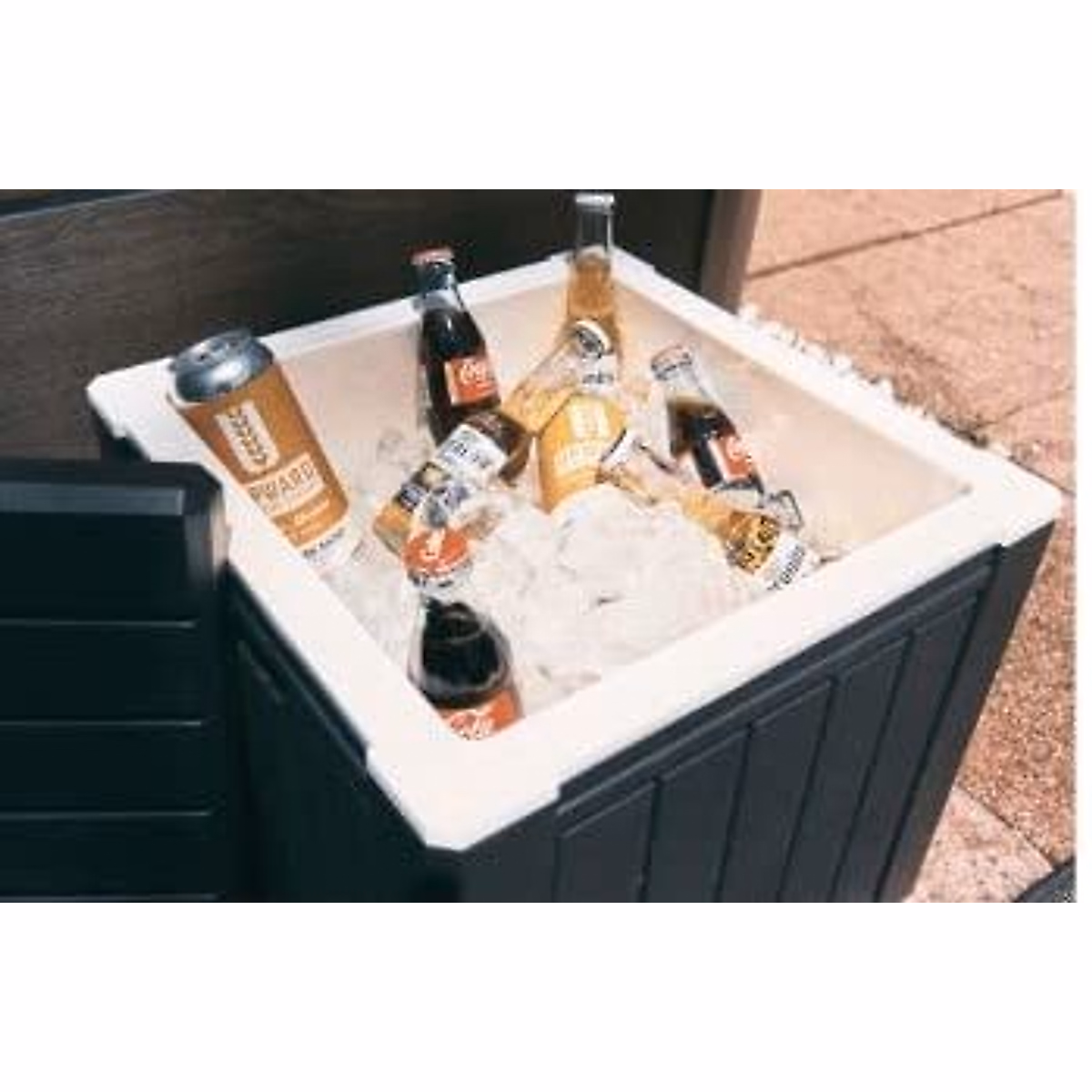 Hot Tub Towel and Robe Warmer/Cooler/Deck Box with Microwavable Heat Pad - Weather-Resistant, Large Capacity for Outdoor Hot Tub Pool or Spa (Black)