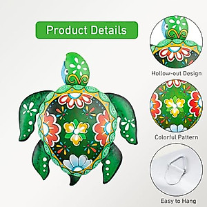 Dreamskip 3 Pack Sea Turtle Wall Decor, Ocean Outdoor Metal Wall Art, Beach Themed Coastal Decorations for Bathroom, Patio, Pool, Fence