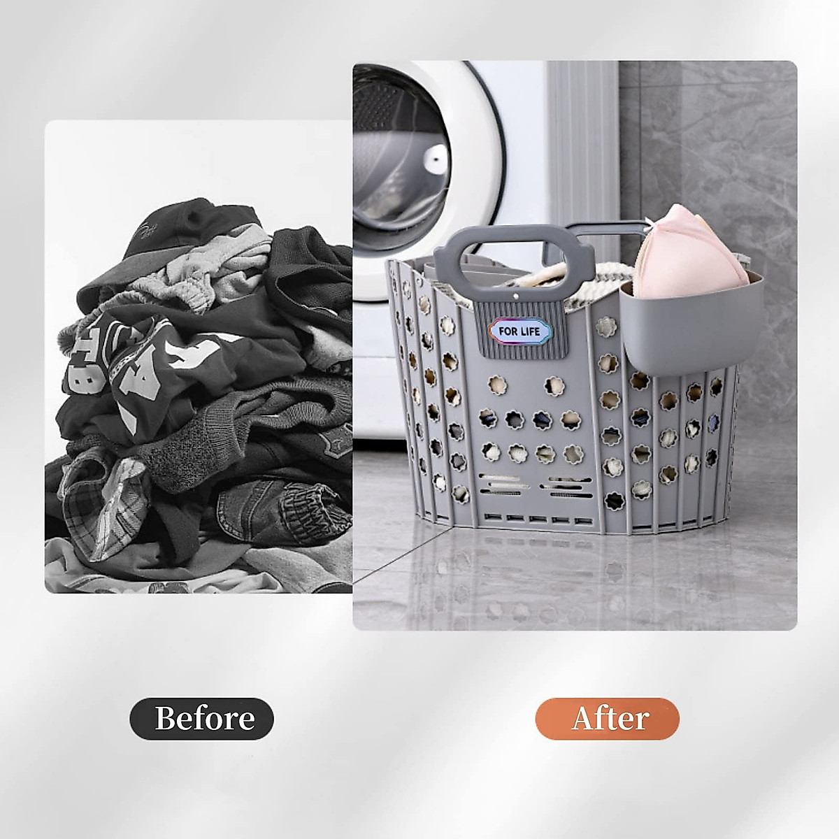 Laundry Baskets,Collapsible Versatile Organize Basket,Wall Hanging Portable Laundry Basket,With 2 Small Storage Boxes,for Family Dormitory,Clothing Toys Storage (White)