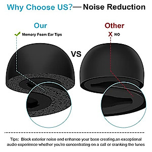 3 Pairs Memory Foam Ear Tips for Samsung Galaxy Buds Pro,Ear Tips Replacement with Three Sizes S/M/L,No Silicone Eartips Pain Reducing Noise Earbuds Anti-Slip Replacement Ear,Fit in The Case(Black)