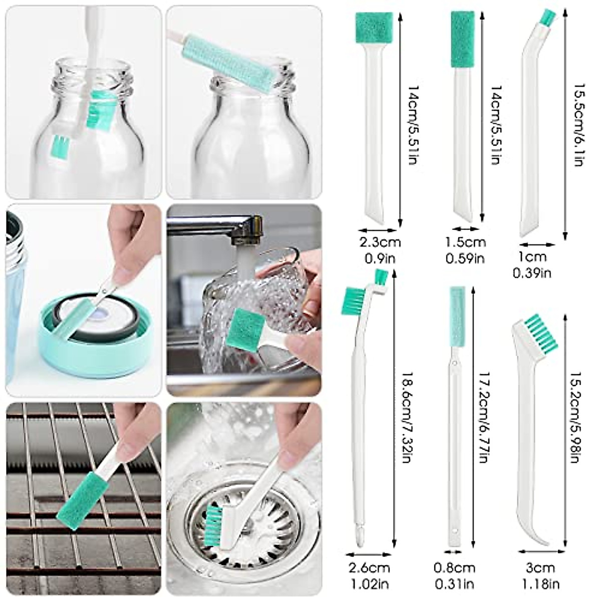Small Cleaning Brushes for Household, 8Pcs Crevice Cleaning Tool Set for Window Groove Track Humidifier Keyboard Bottle Door Car Vent, Tiny Detail Cleaner Scrub Brush for Gaps Corner Tight Space