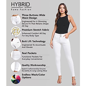 Hybrid & Company Women's Butt Lift V3 Super Comfy Stretch Denim Jeans P45075SK White 11